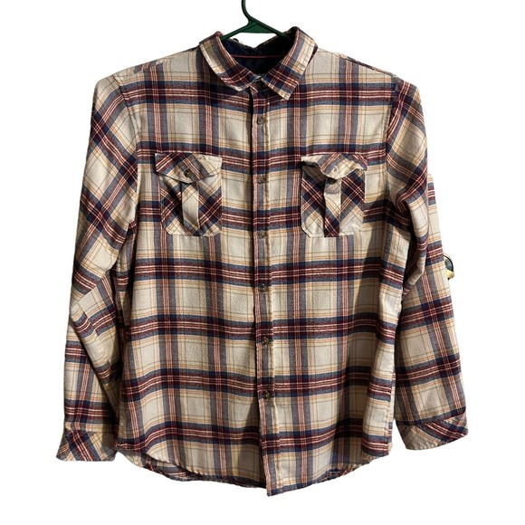 burnside | Shirts | Burnside Mens Brown Plaid Flannel Long Sleeve ...